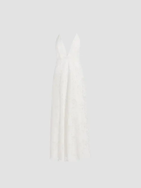 Ronny Kobo Kim Embroidered Plunging V-neck Maxi Dress