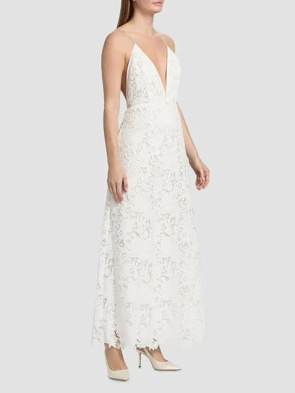 Ronny Kobo Kim Embroidered Plunging V-neck Maxi Dress