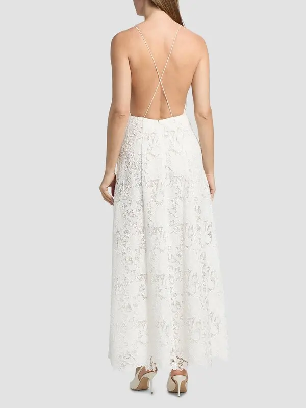 Ronny Kobo Kim Embroidered Plunging V-neck Maxi Dress