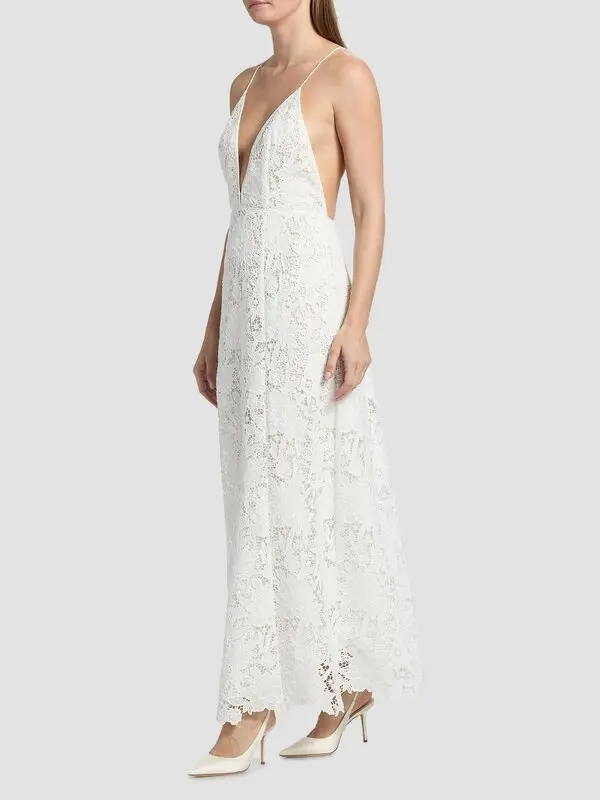 Ronny Kobo Kim Embroidered Plunging V-neck Maxi Dress