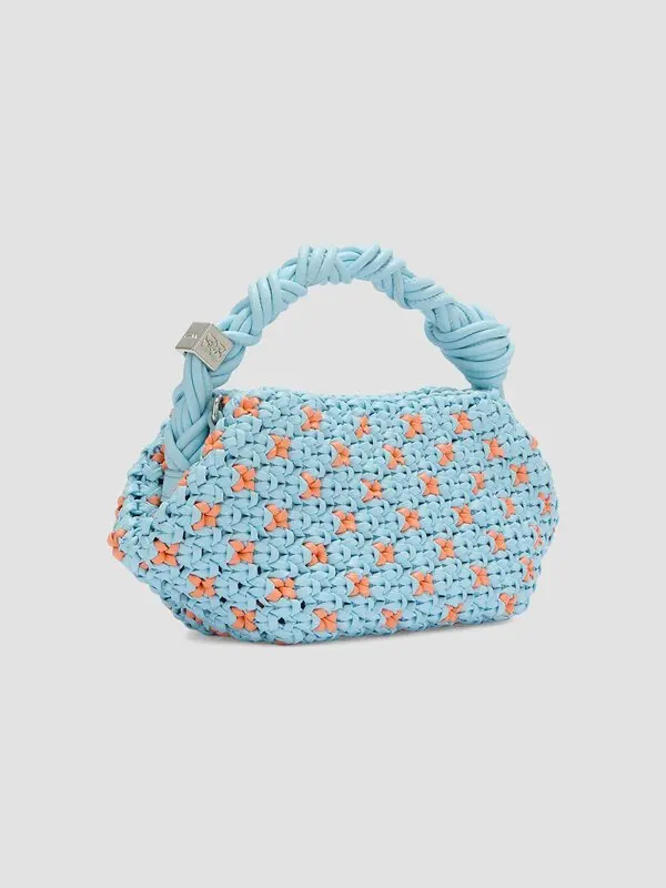GANNI Bou Mini Braided Top Handle Bag - Blue