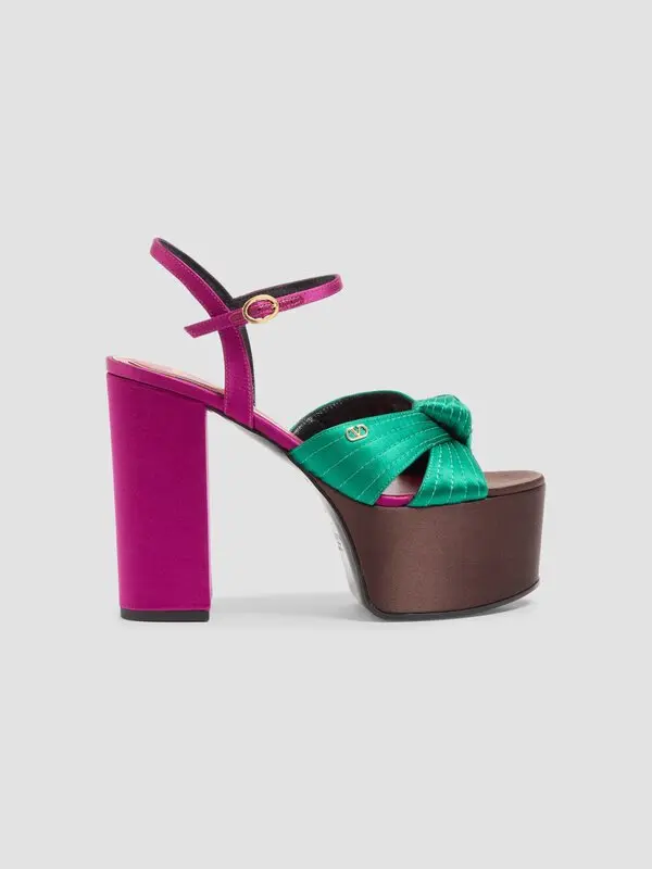 Valentino Garavani 125mm Sandals With Crasher Platform In Satin