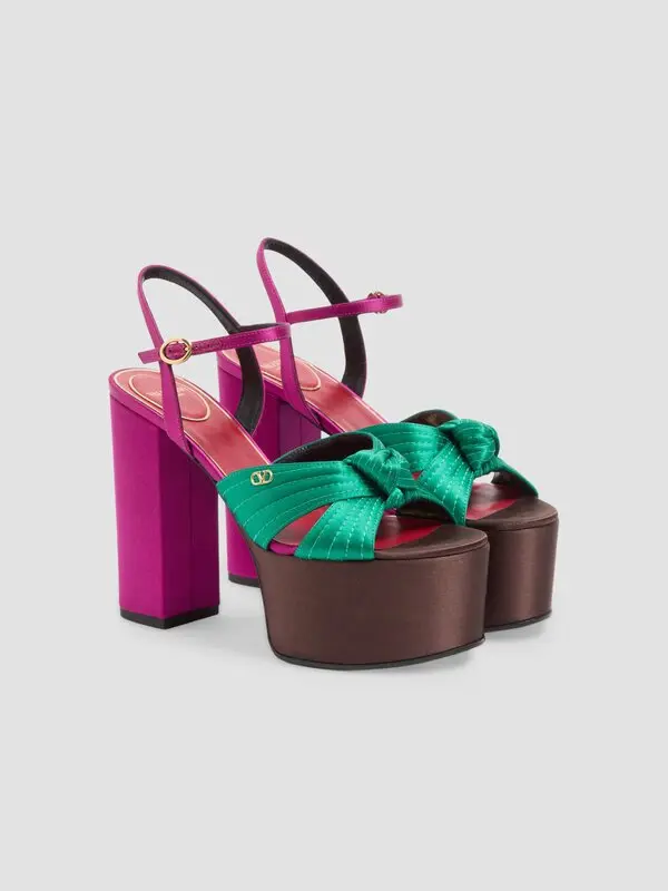 Valentino Garavani 125mm Sandals With Crasher Platform In Satin