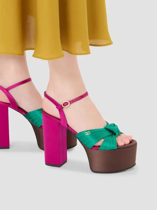 Valentino Garavani 125mm Sandals With Crasher Platform In Satin