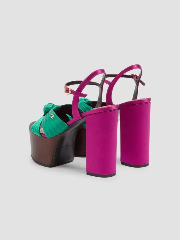 Valentino Garavani 125mm Sandals With Crasher Platform In Satin - Multicolored