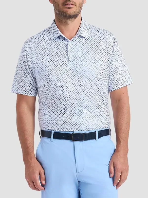 Robert Graham Dalby Geometric Knit Polo Shirt
