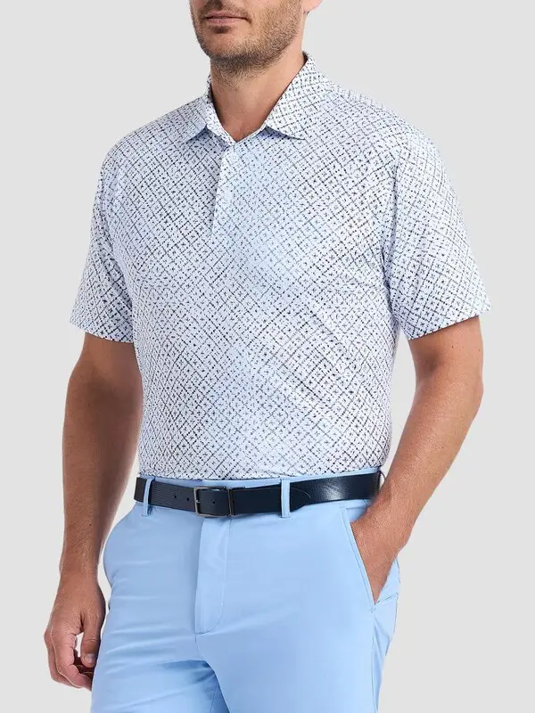 Robert Graham Dalby Geometric Knit Polo Shirt