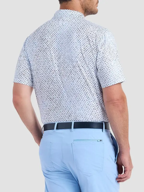 Robert Graham Dalby Geometric Knit Polo Shirt