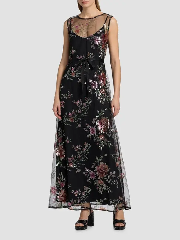 Johnny Was Siza Floral Mesh Maxi Dress