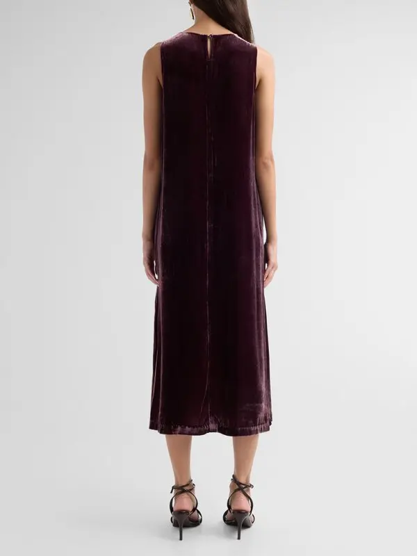 Johnny Was Floral Embroidered Velvet Shift Midi Dress