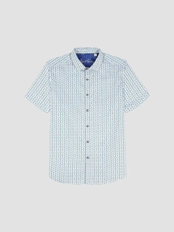 Robert Graham Napier Printed Short-sleeve Stretch-cotton Shirt