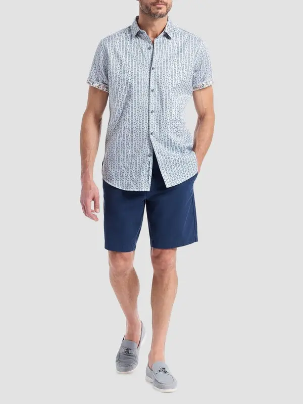 Robert Graham Napier Printed Short-sleeve Stretch-cotton Shirt