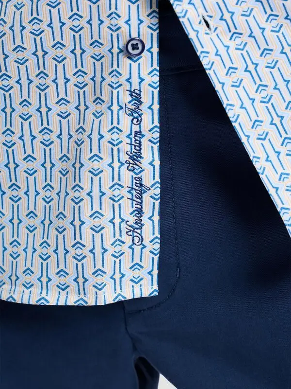 Robert Graham Napier Printed Short-sleeve Stretch-cotton Shirt