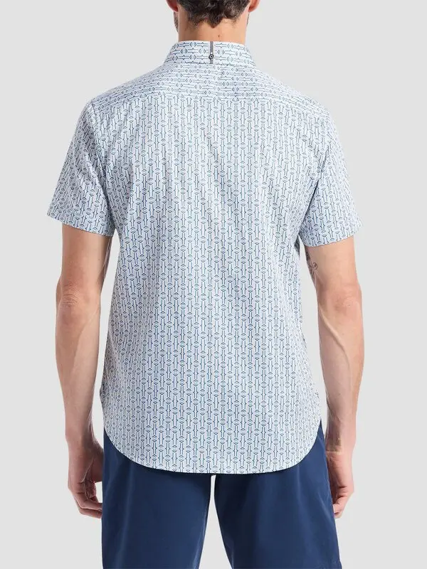 Robert Graham Napier Printed Short-sleeve Stretch-cotton Shirt