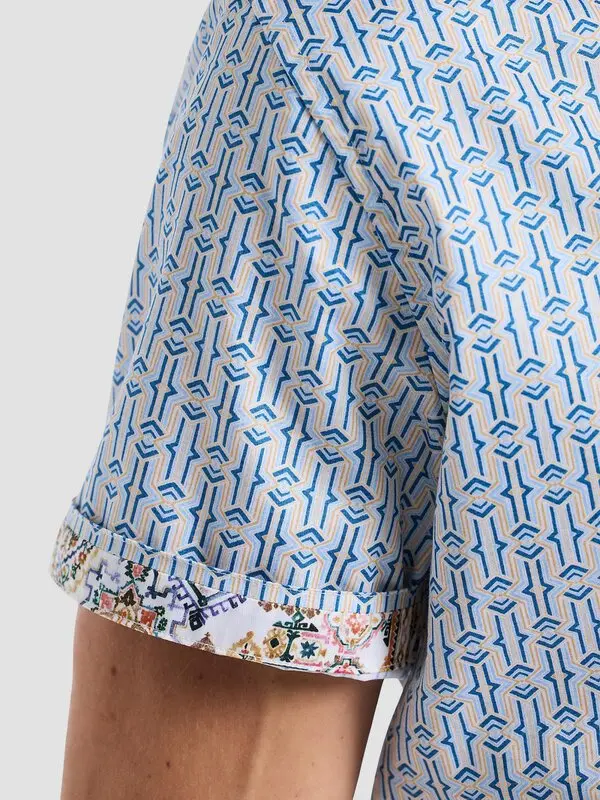 Robert Graham Napier Printed Short-sleeve Stretch-cotton Shirt