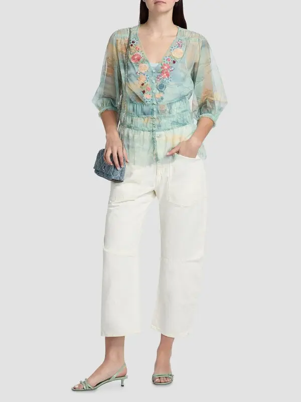 Johnny Was Mazzy Ruched Blouse