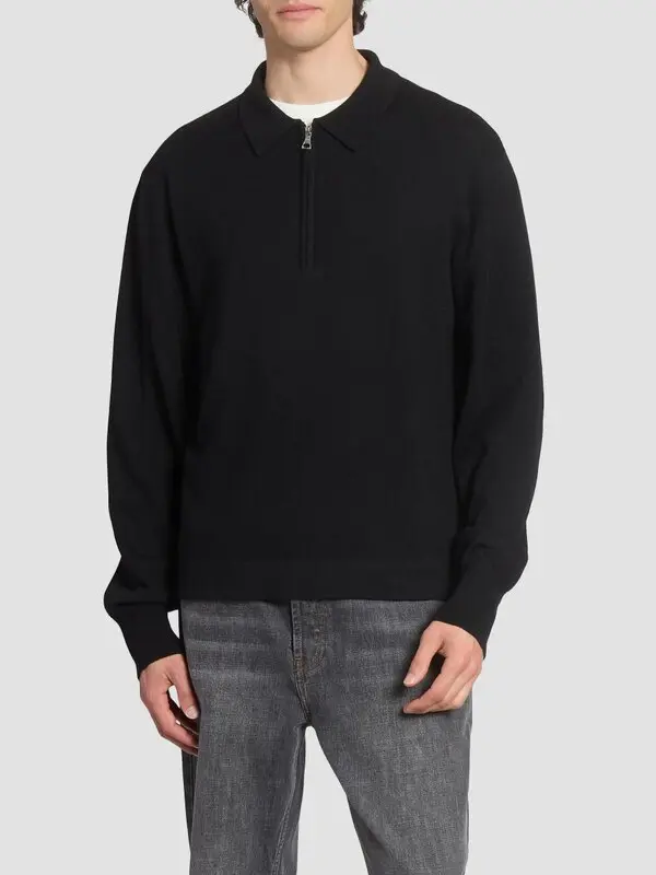 Officine Générale Bene Merino Wool Quarter-zip Sweater