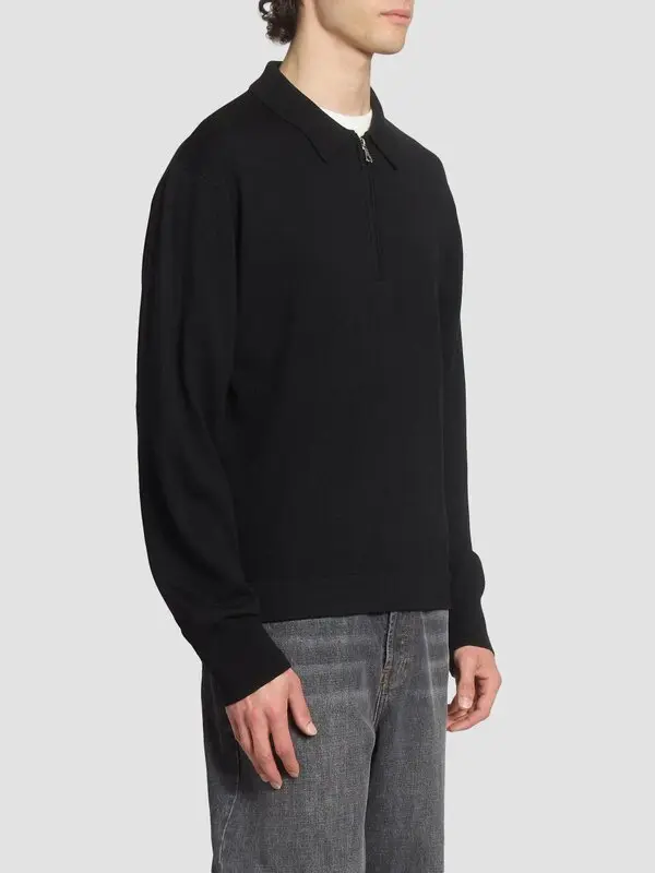Officine Générale Bene Merino Wool Quarter-zip Sweater