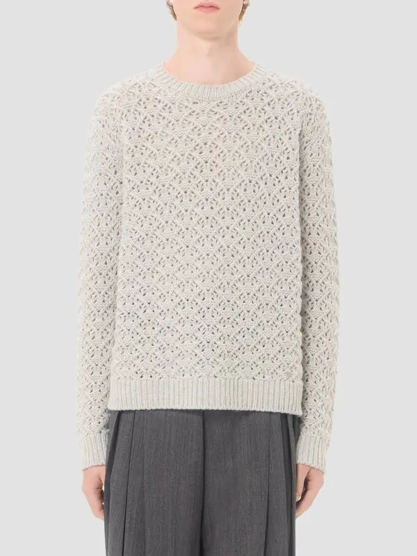 Valentino Garavani Wool And Cashmere Sweater With Metallic V Detail