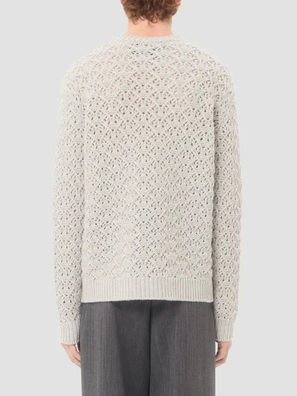 Valentino Garavani Wool And Cashmere Sweater With Metallic V Detail