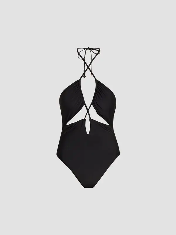 Ramy Brook Nia Halterneck One-piece Swimsuit - Black