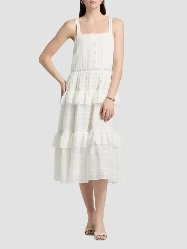 Ramy Brook Daria Embroidered Voile Midi-dress