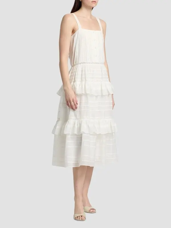 Ramy Brook Daria Embroidered Voile Midi-dress