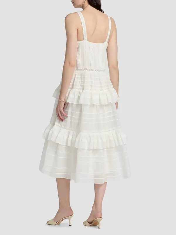 Ramy Brook Daria Embroidered Voile Midi-dress