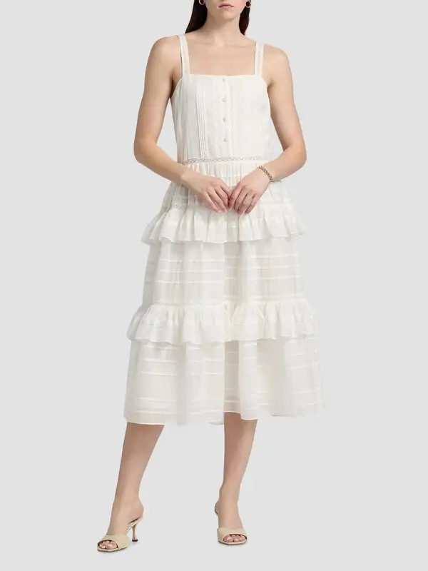Ramy Brook Daria Embroidered Voile Midi-dress