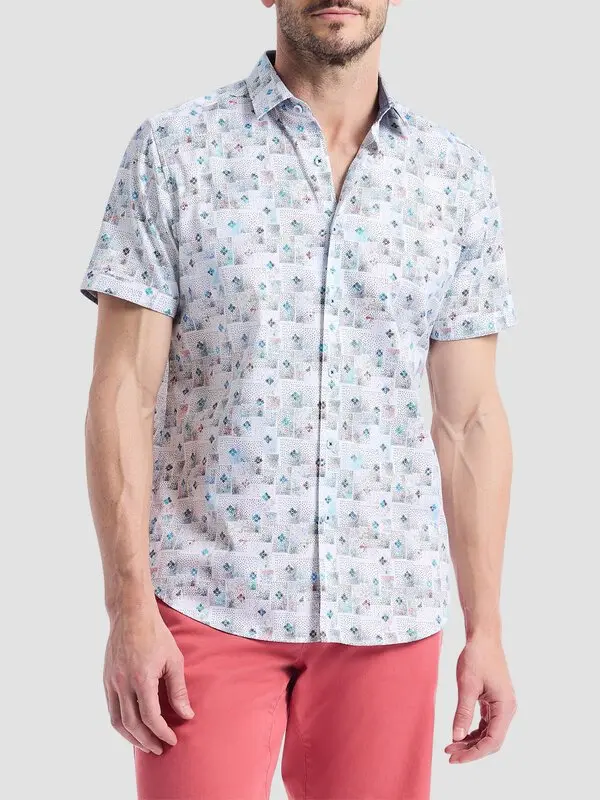 Robert Graham Embarcadero Geometric Cotton Short-sleeve Shirt