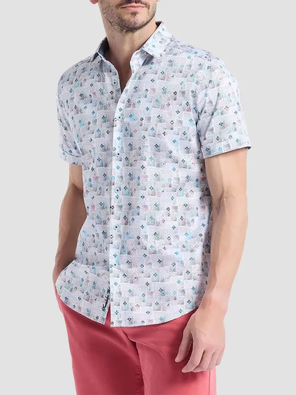 Robert Graham Embarcadero Geometric Cotton Short-sleeve Shirt