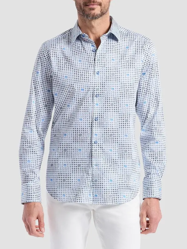 Robert Graham Brentwood Geometric Stretch-cotton Shirt