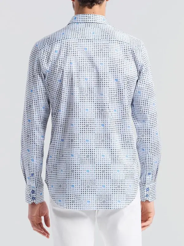 Robert Graham Brentwood Geometric Stretch-cotton Shirt