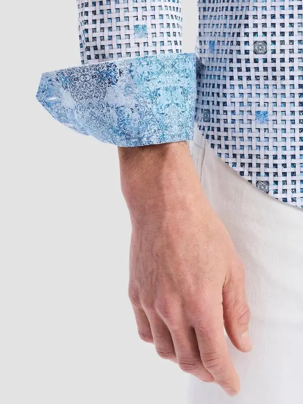 Robert Graham Brentwood Geometric Stretch-cotton Shirt