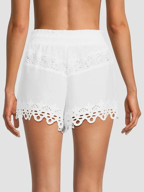 Ramy Brook Diane Cotton Cover-up Shorts - White