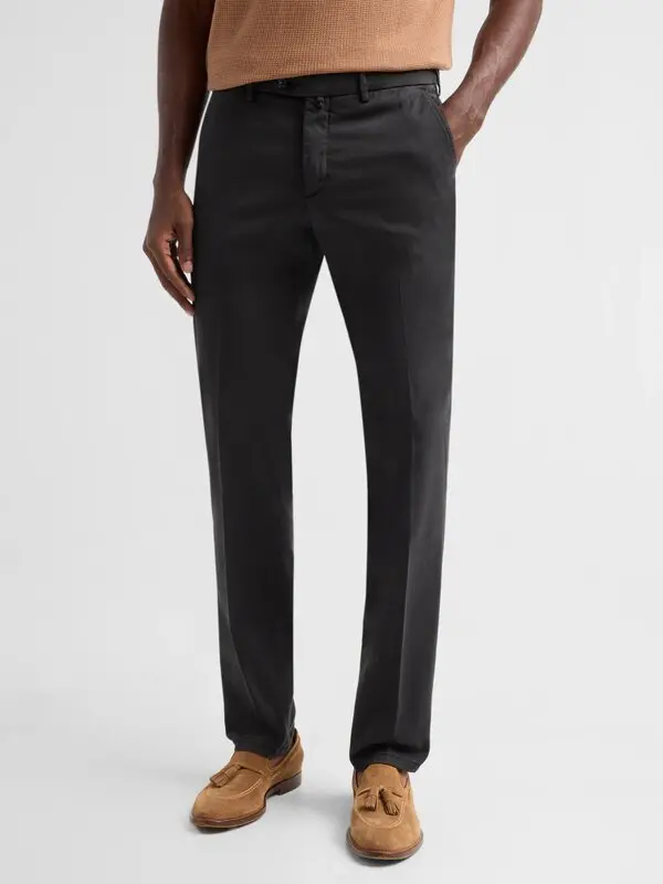 SARTORIO NAPOLI Solid Crease-front Trousers - Black