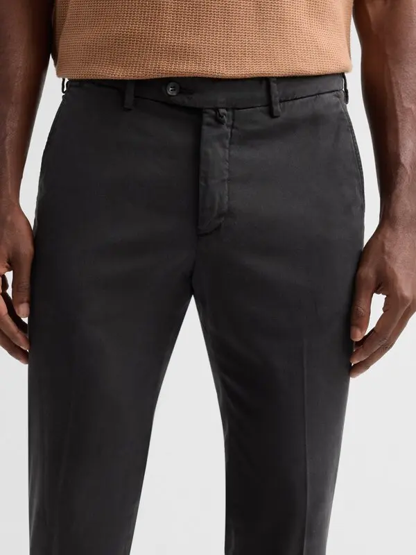 SARTORIO NAPOLI Solid Crease-front Trousers - Black