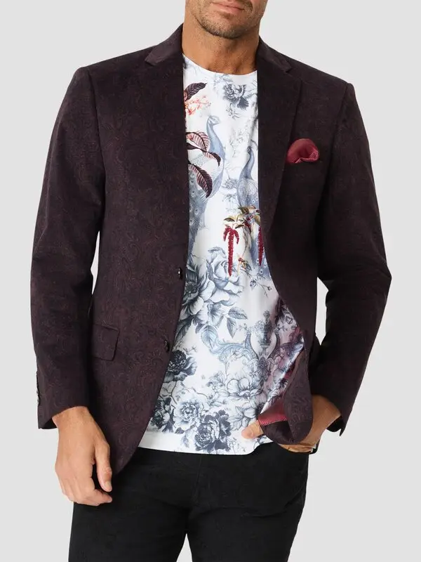 Robert Graham Larrick Paisley Velvet Sport Coat - Berry