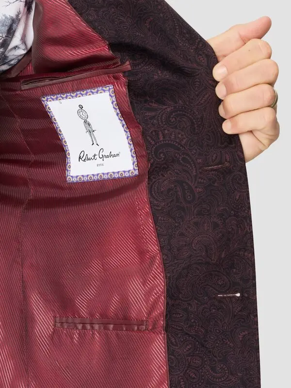 Robert Graham Larrick Paisley Velvet Sport Coat - Berry