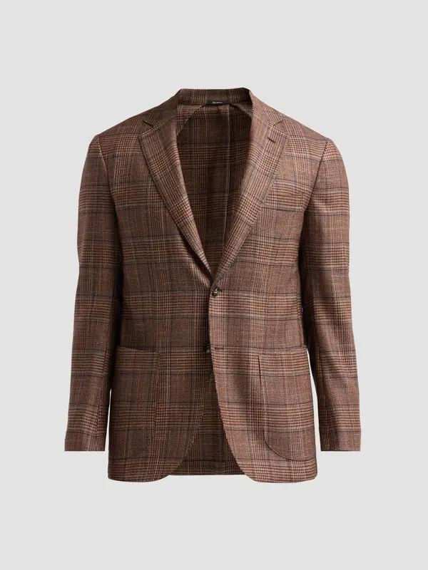 SARTORIO NAPOLI Plaid Wool-silk Sport Coat