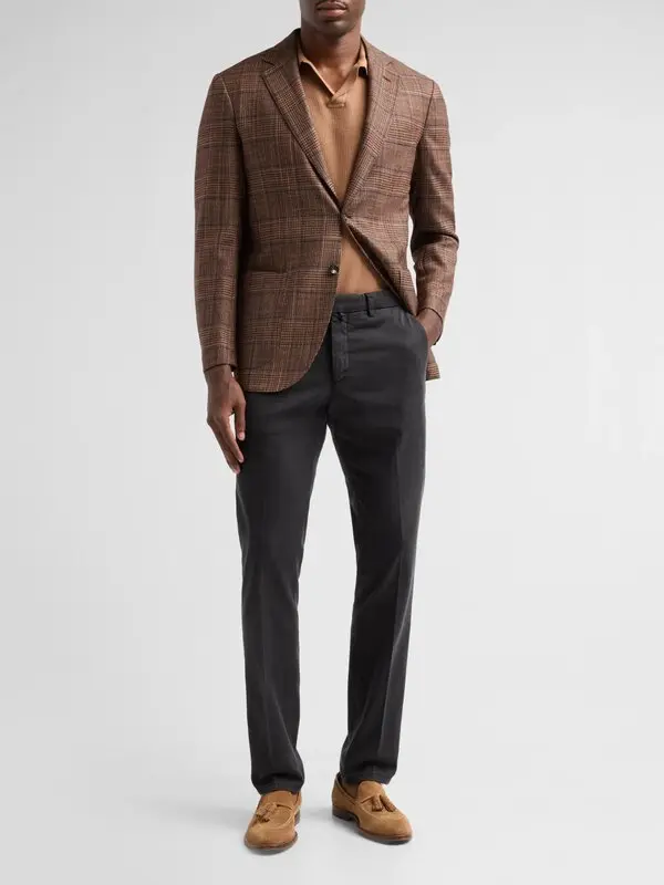 SARTORIO NAPOLI Plaid Wool-silk Sport Coat