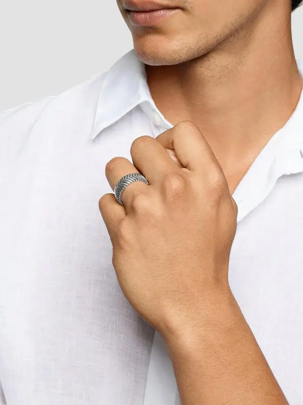 David Yurman Chevron Band Ring In Sterling 8mm