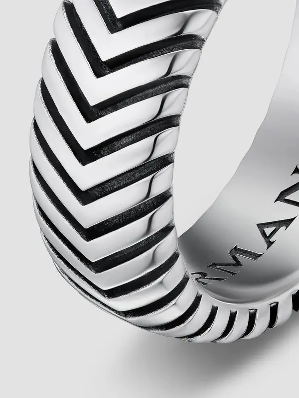 David Yurman Chevron Band Ring In Sterling 8mm