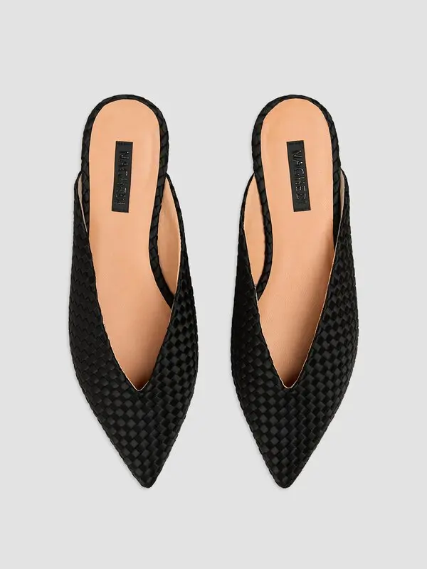 NAGHEDI Strada Satin Mules - Onyx