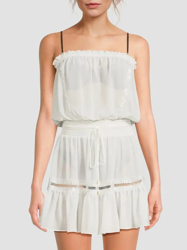 Ramy Brook Natalia Eyelet Strapless Cover-up Minidress
