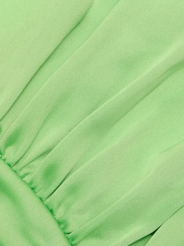 Ramy Brook Martin Satin Gown - Bright Lime