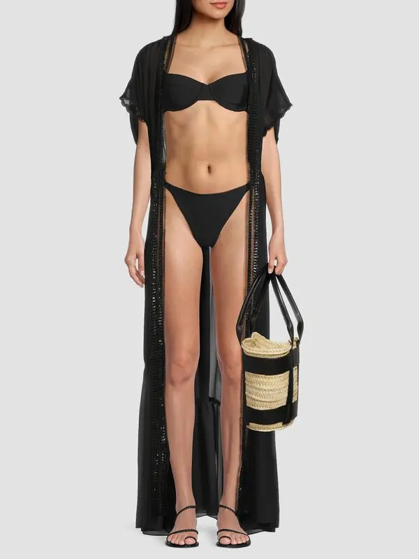 Ramy Brook Gem Tie-waist Cover-up Maxi Dress - Black