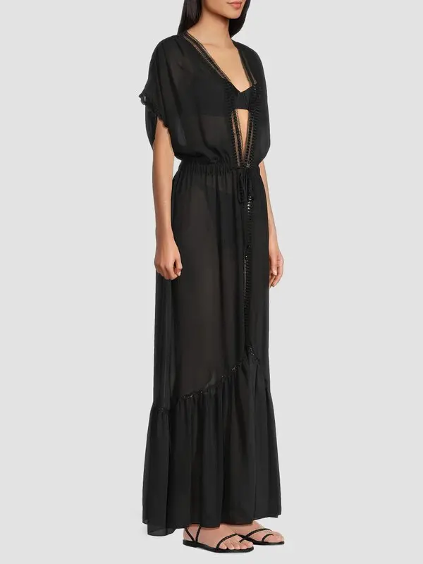 Ramy Brook Gem Tie-waist Cover-up Maxi Dress - Black
