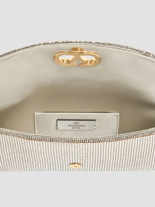 Valentino Garavani Devain Small Metallic Mesh Shoulder Bag