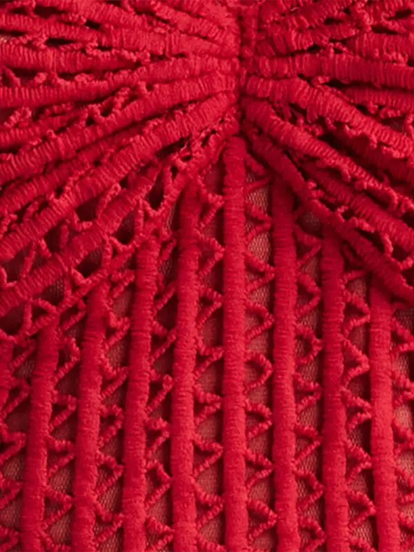Tadashi Shoji Crocheted Sweetheart Minidress